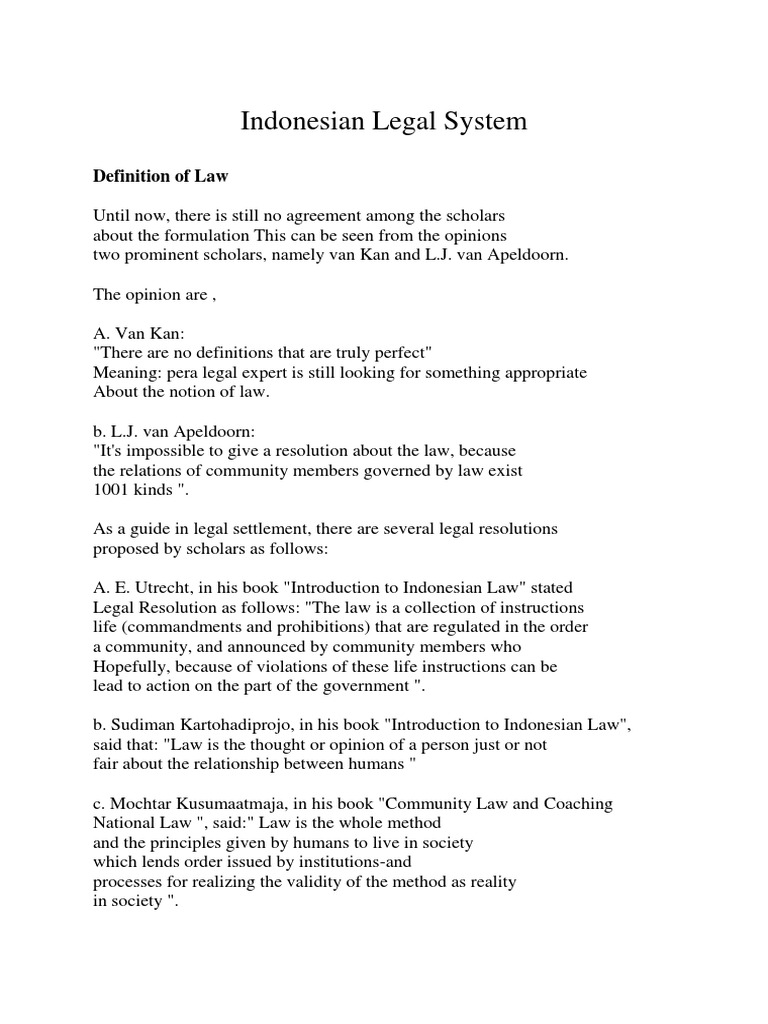 Indonesia Legal System | PDF | Treaty | International Law