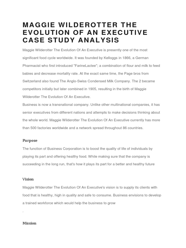 Maggie Wilderotter The Evolution of An Executive Case Study Analysis | PDF | Mergers And ...