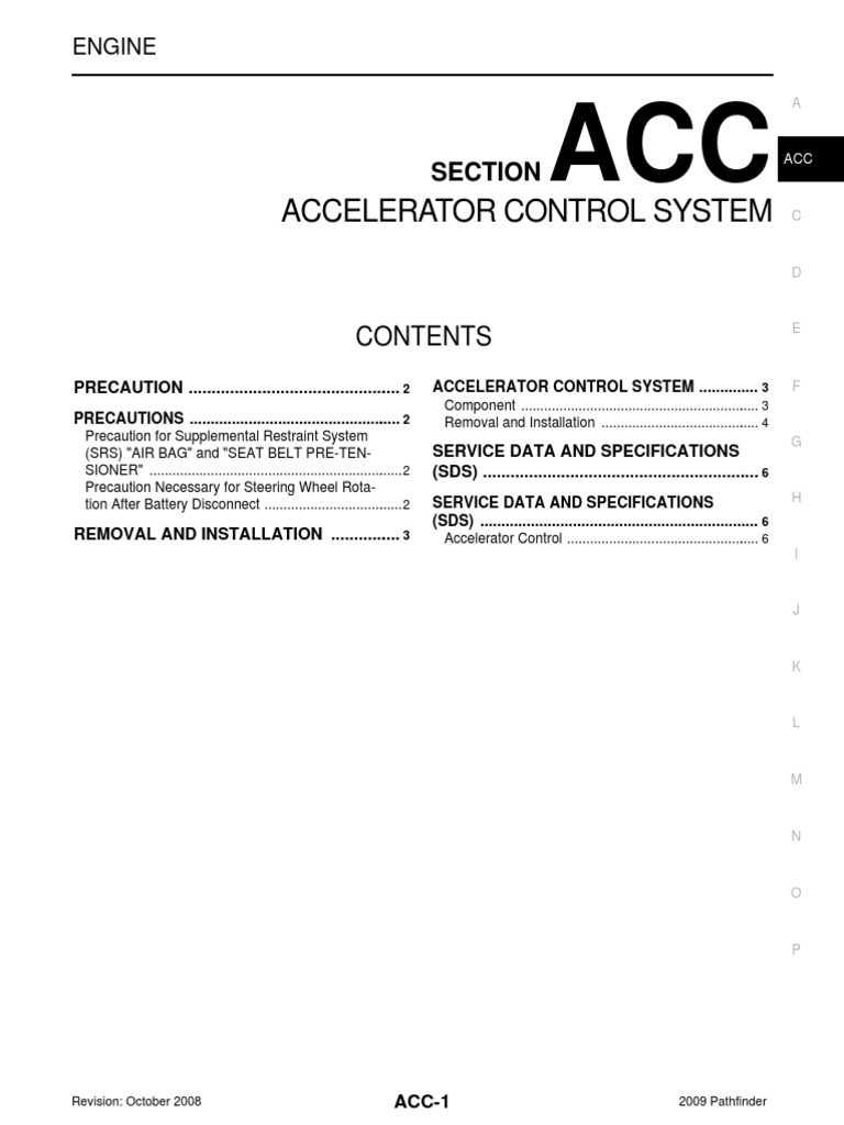 Nissan Patrol Y62 SERVICE MANUAL | PDF | Airbag | Throttle