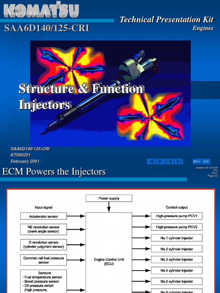 Komatsu 125 3 Engine Injector | PDF | Fuel Injection | Piston