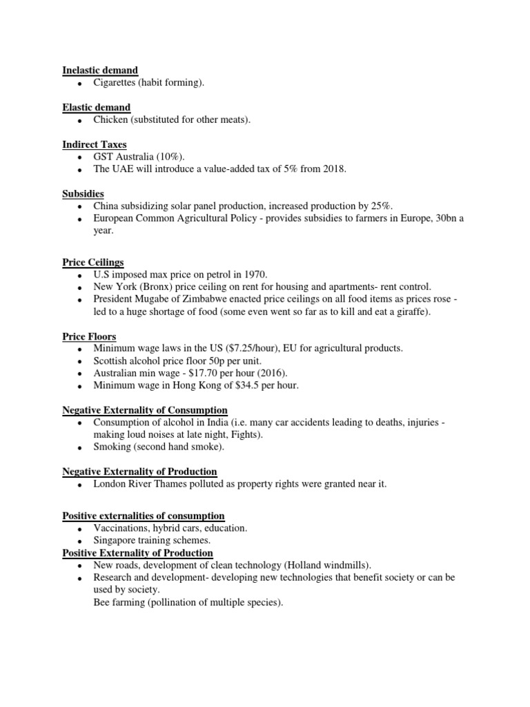 IB Economics Real Life Examples | Download Free PDF | Subsidy | Carbon Tax