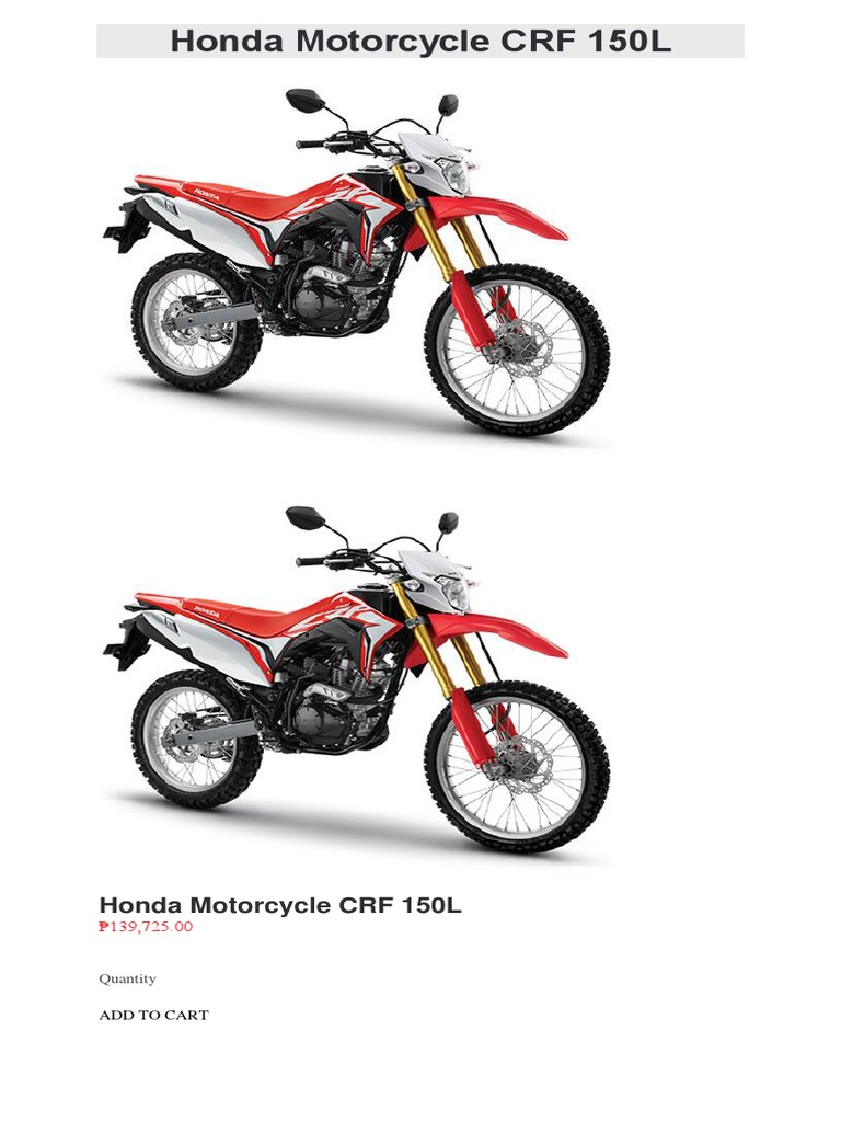 Honda Motorcycle CRF 150L | PDF