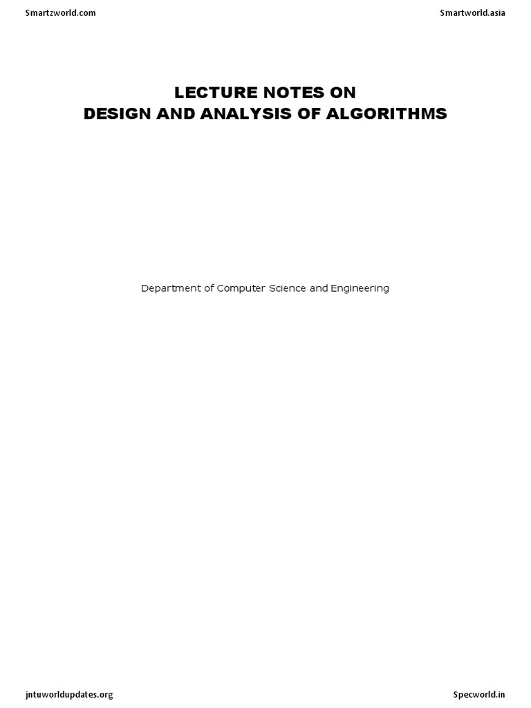 Design and Analysis of Algorithms | PDF | Time Complexity | Computational Complexity Theory
