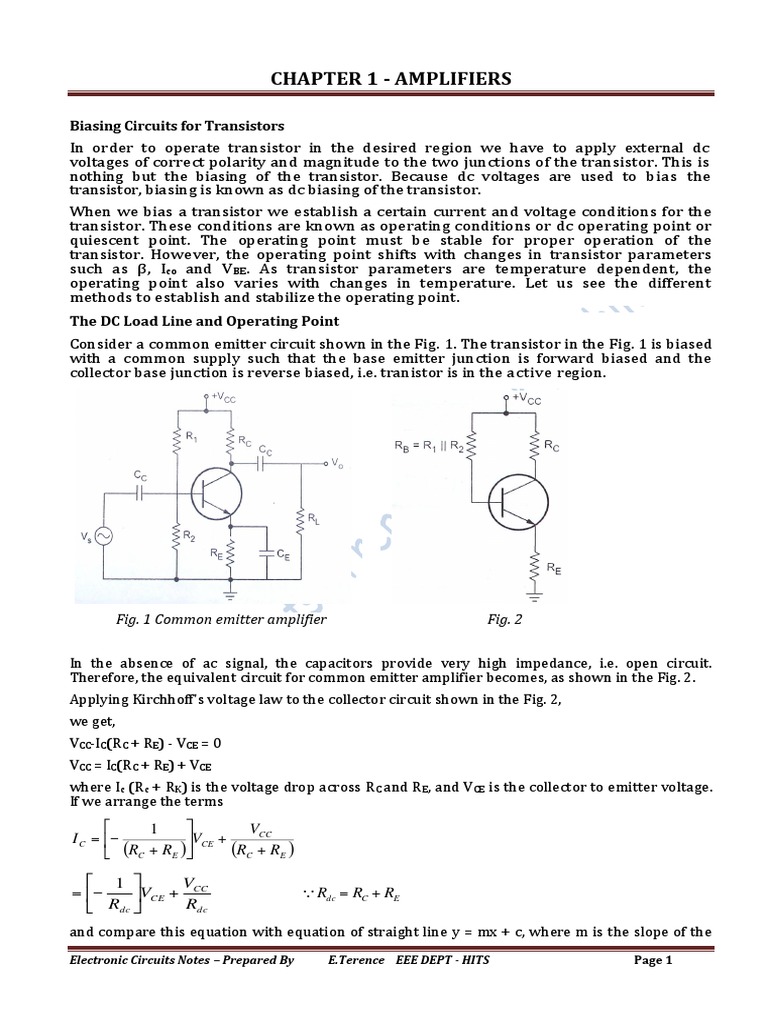 Chapter 1 - Amplifiers | PDF | Amplifier | Transistor