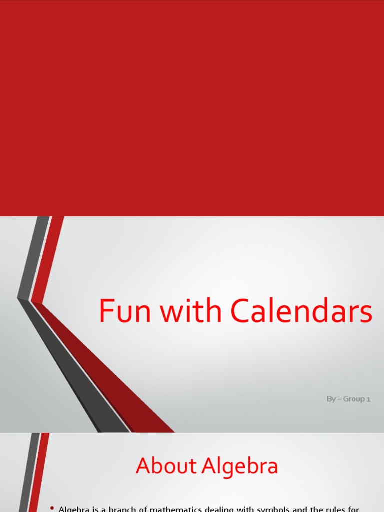 Understanding Patterns in Calendars Through Problem-Based Learning ...