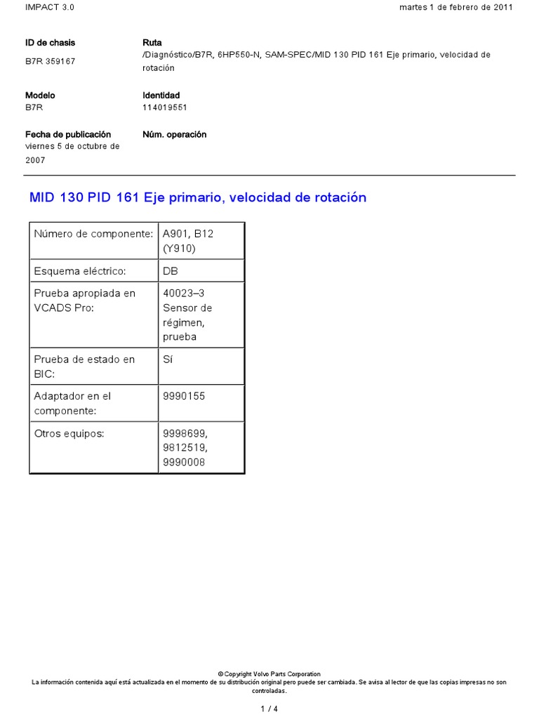 MID 130 PID 161 Eje Primario, Velocidad de Rotación | PDF | Ingenieria Eléctrica | Bienes ...