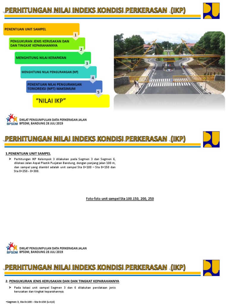 Paparan Perhitungan Nilai Indeks Kondisi Perkerasan (Ikp) | PDF