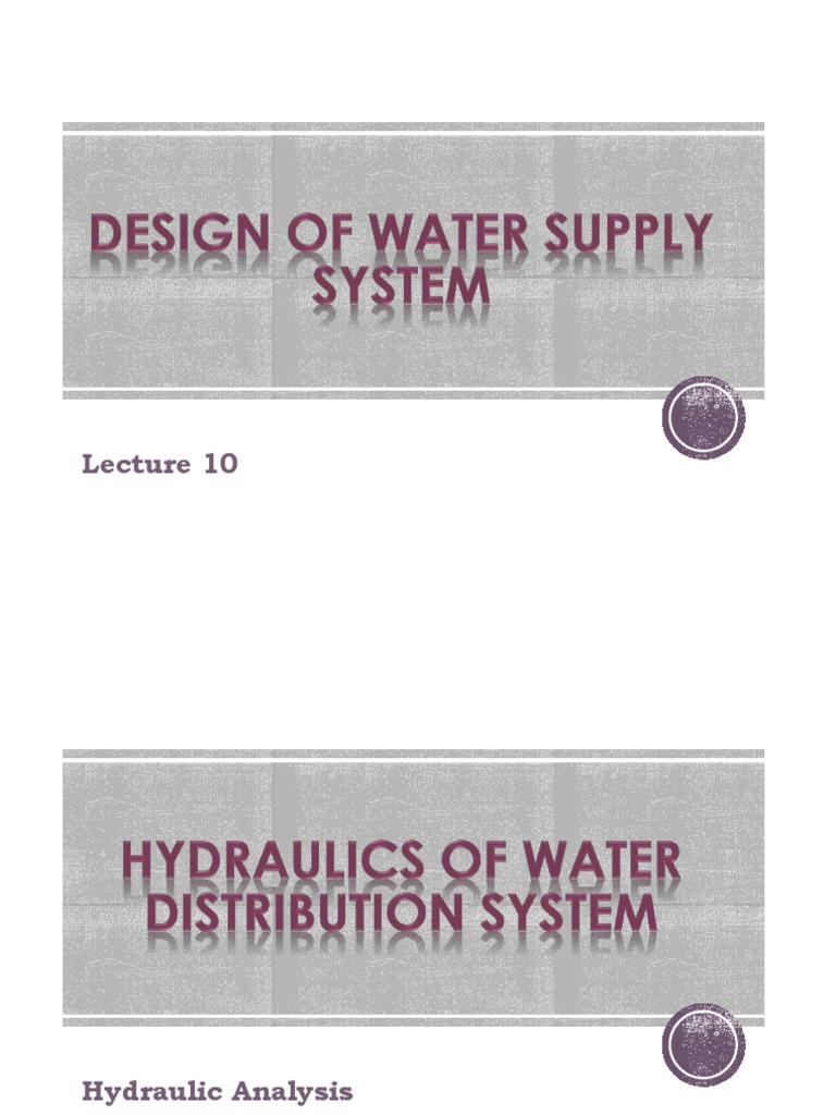 Lec-11 (Hydraulics of Water Distribution System) | PDF | Fluid Dynamics ...