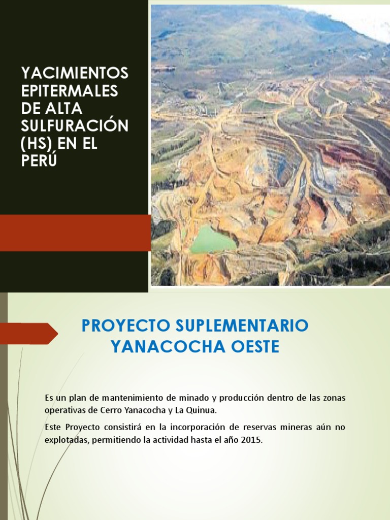 Diapositiva Yanacocha Suplemento | PDF | Roca (geología) | Volcán