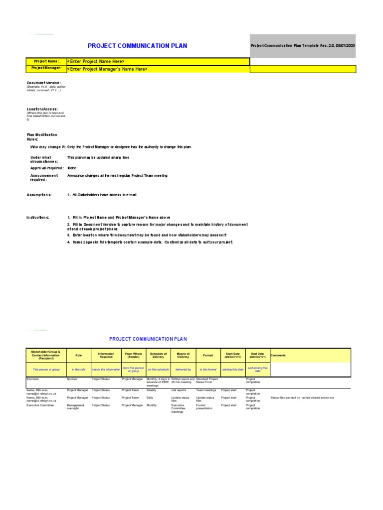 Project Communication Plan | PDF | Computing | Information Technology