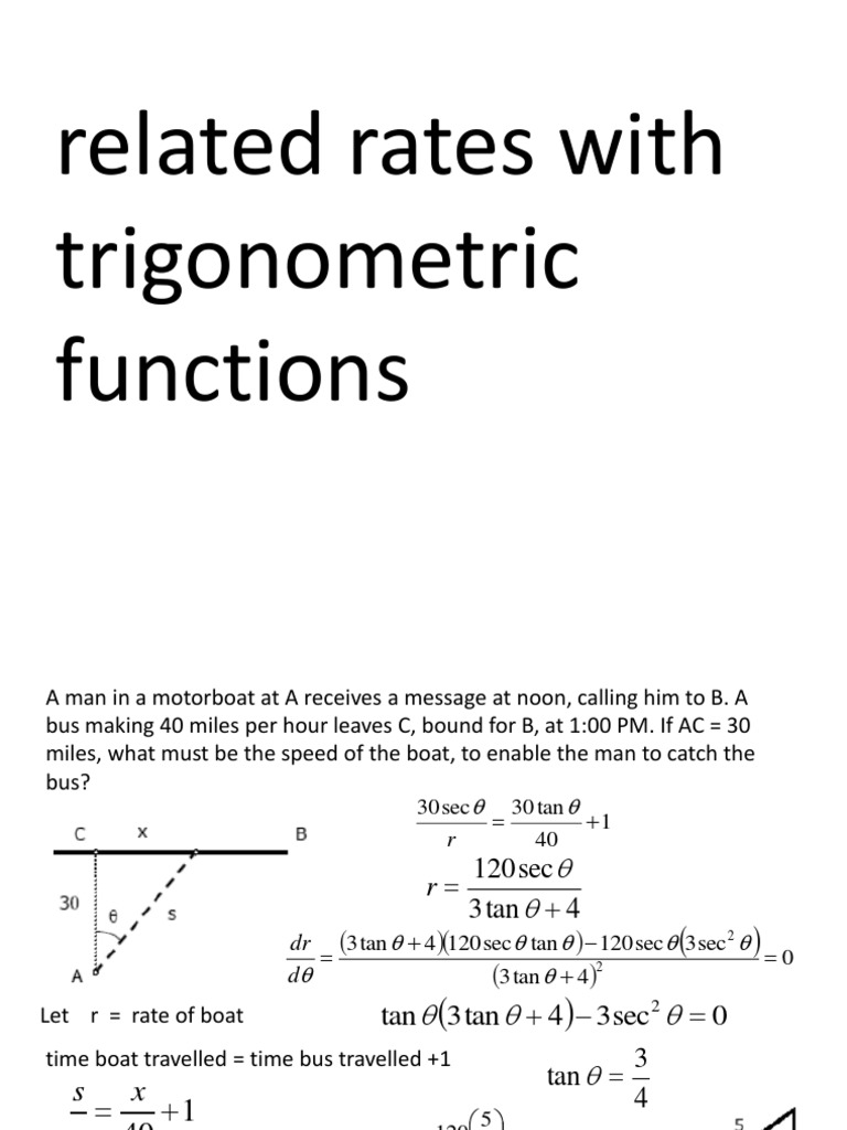 Lec 18 - Related Rates With Trig | PDF | Trigonometric Functions ...