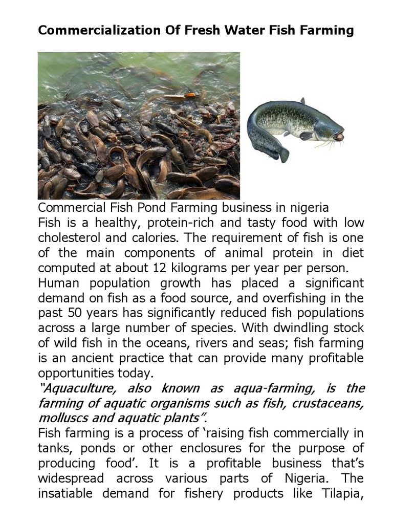 Commercialization of Fresh Water Fish Farming | PDF | Aquaculture ...