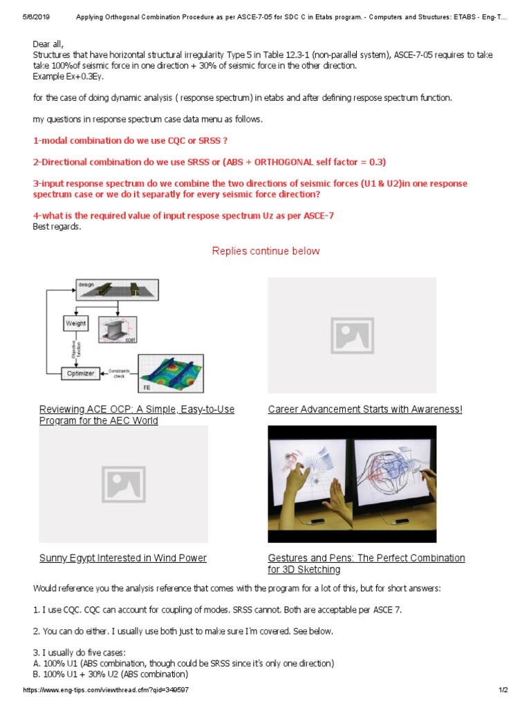 Applying Orthogonal Combination Procedure As Per ASCE-7-05 For SDC C in ...