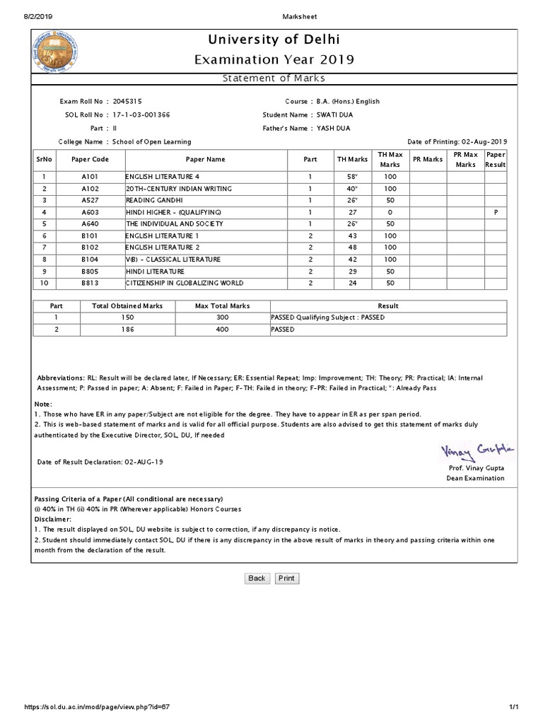 Marksheet-1 | PDF | Qualifications | Educational Assessment And Evaluation