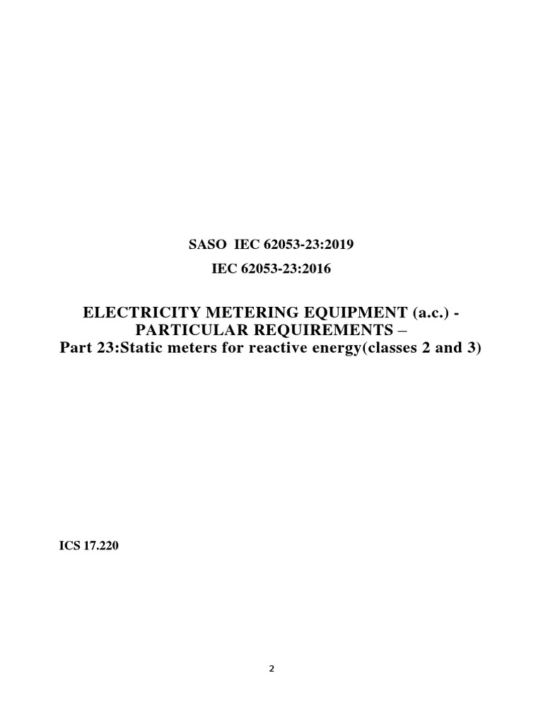 IEC 62053-23: Reactive Energy Meters | PDF | Alternating Current ...
