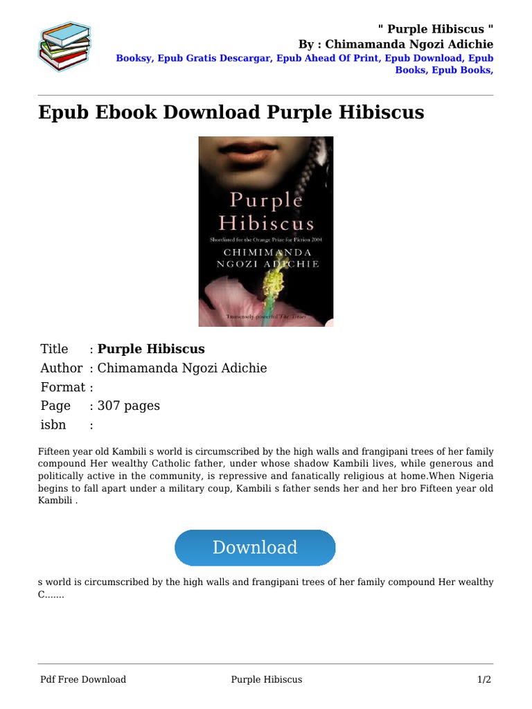 Purple Hibiscus by Chimamanda Ngozi Adichie | PDF | Electronic Paper ...