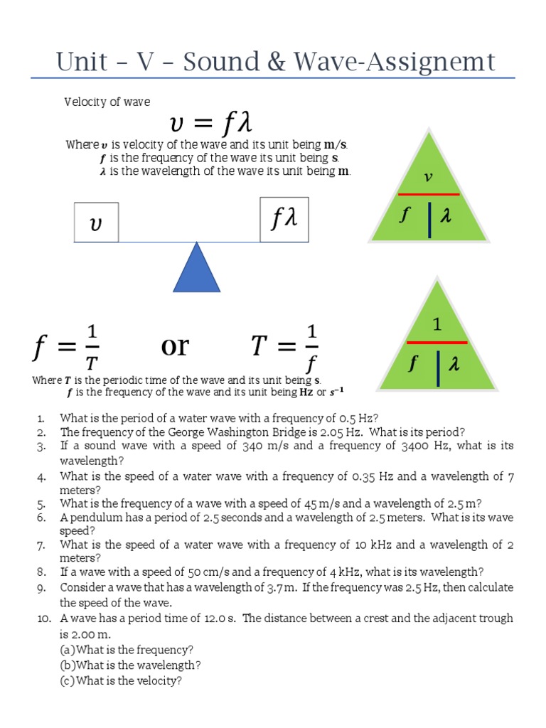 Wavelength Formula Triangle