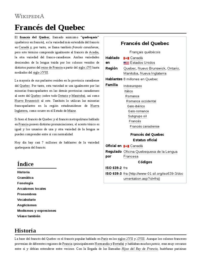 Francés Del Quebec PDF | PDF | Lingüística | Semiótica