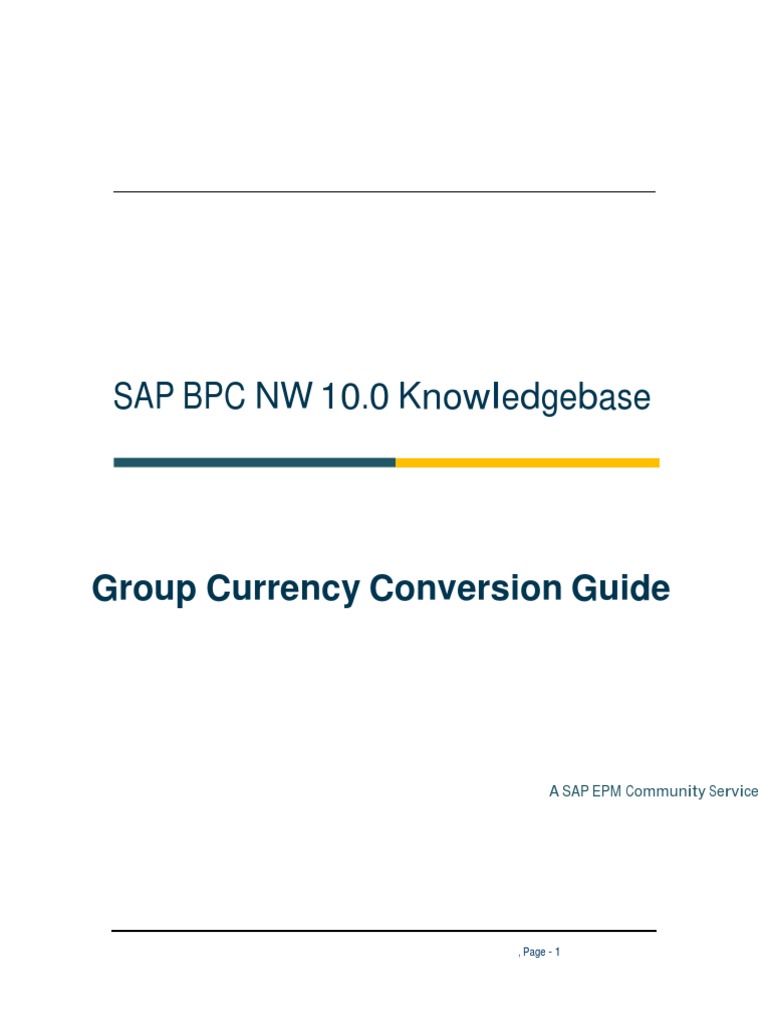 Sap BPC Conversion Currency | PDF | Euro | Taxes