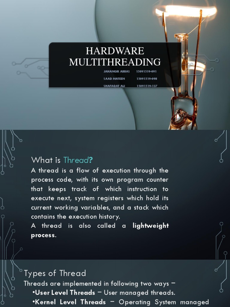 Hardware Multithreading | PDF | Thread (Computing) | Multi Core Processor