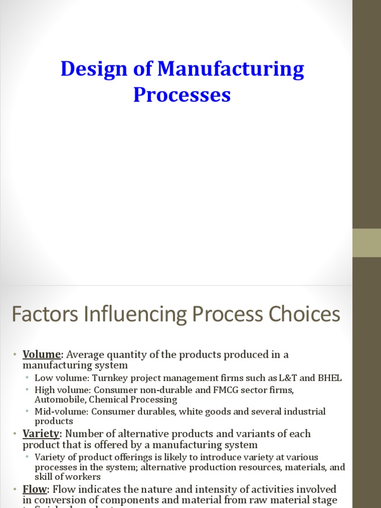 Manufacturing Process Design | PDF | Operations Management | Paper