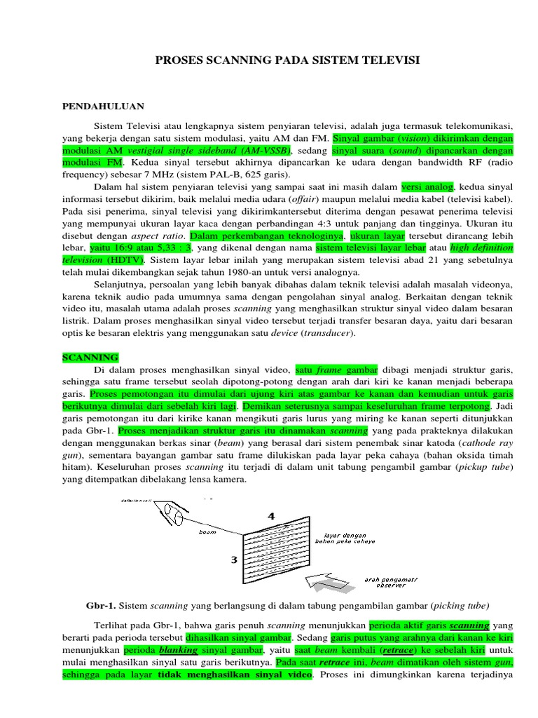 KD3.17b - Proses Scanning Pada Sistem Televisi | PDF