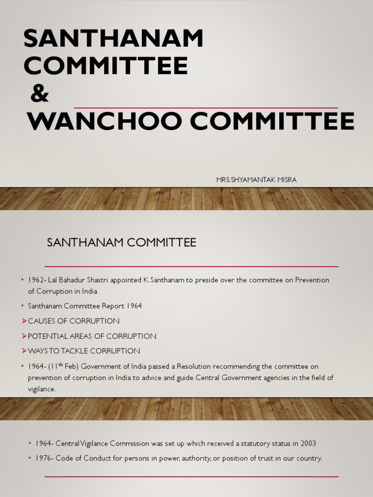 Santhanam Committee | PDF | Indian Black Money | Corruption