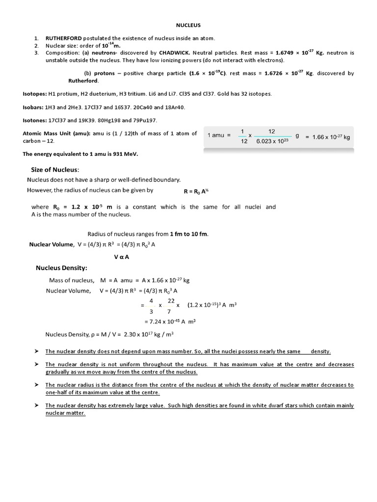 Nuclei | PDF | Nuclear Force | Atomic Nucleus