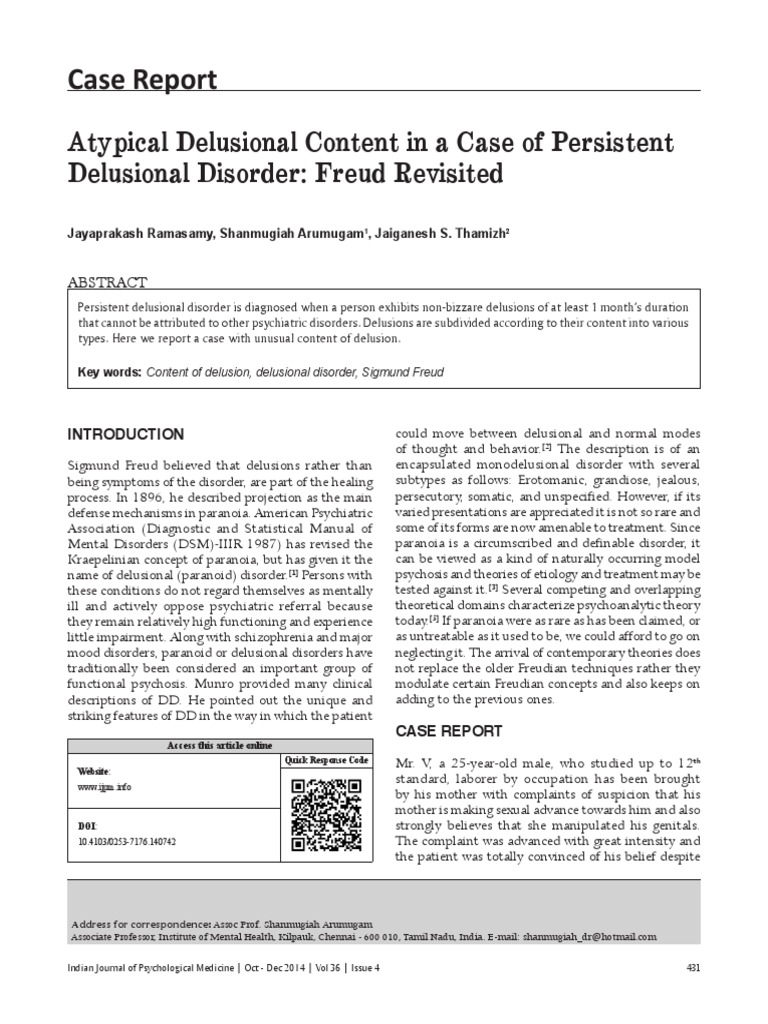 Persistent Delusional Disorder | PDF | Paranoia | Mental Disorder
