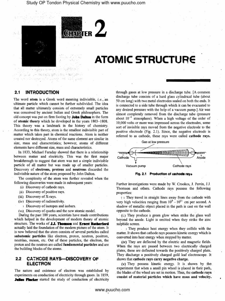 OP Tondon 2 Atomic Structure | PDF | Electron | Atoms