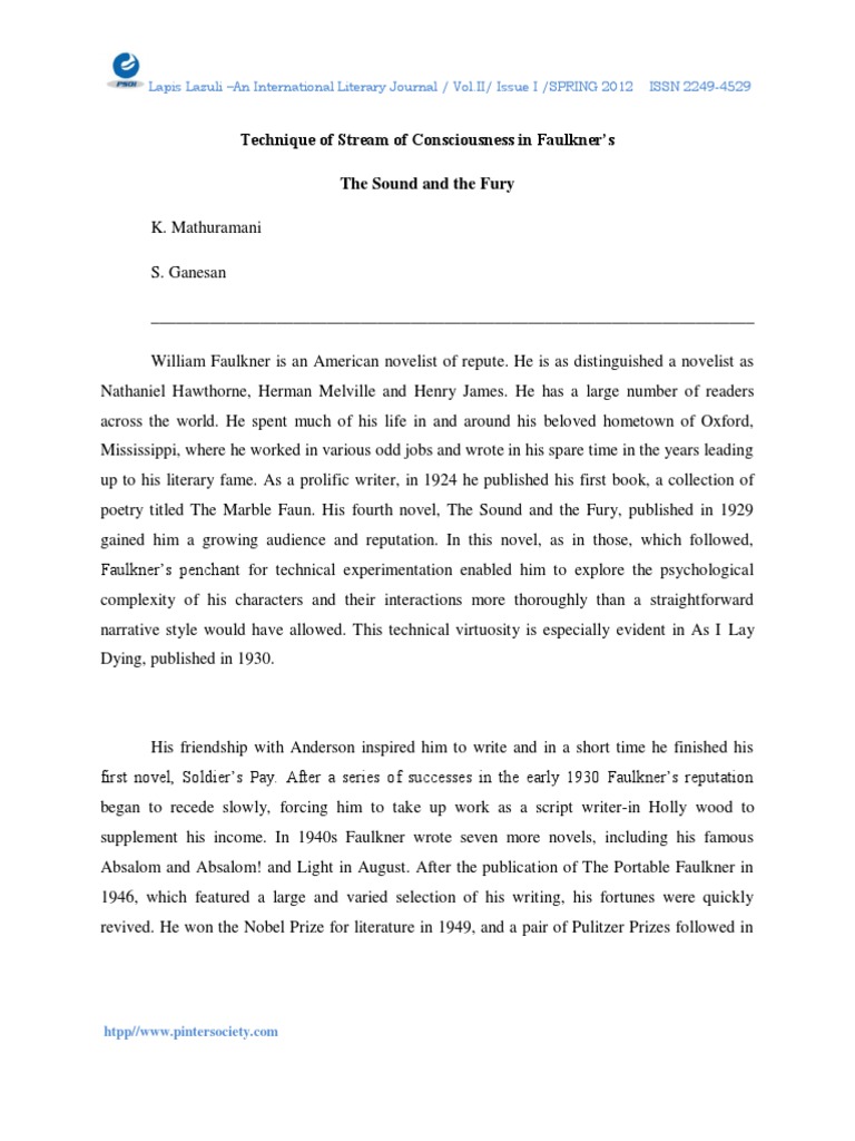 Fdocuments - in - Stream of Consciousness in The Sound and The Fury PDF ...