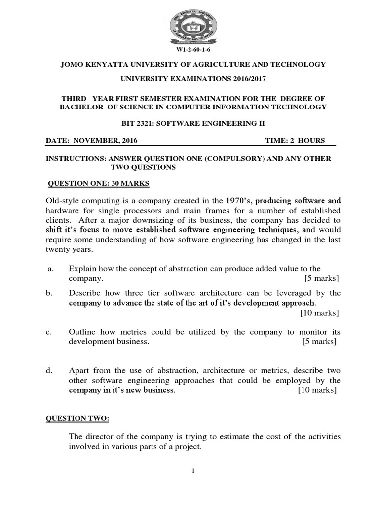 BIT 2321 Software Engineering II | PDF | Product Lifecycle | Software Development