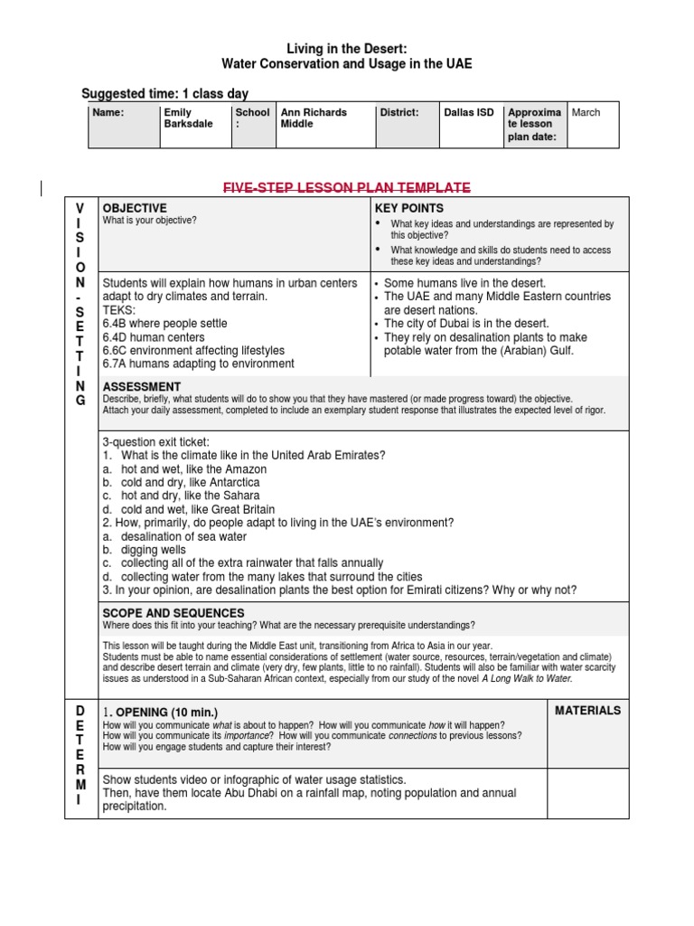 Lesson Plan - UAE1224 | PDF | United Arab Emirates | Desert