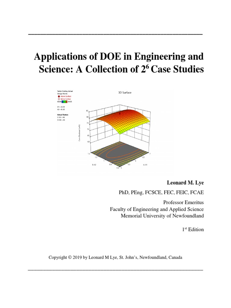 DOE in Engineering and Science Case Studies 1564458962 PDF | PDF | Errors And Residuals ...