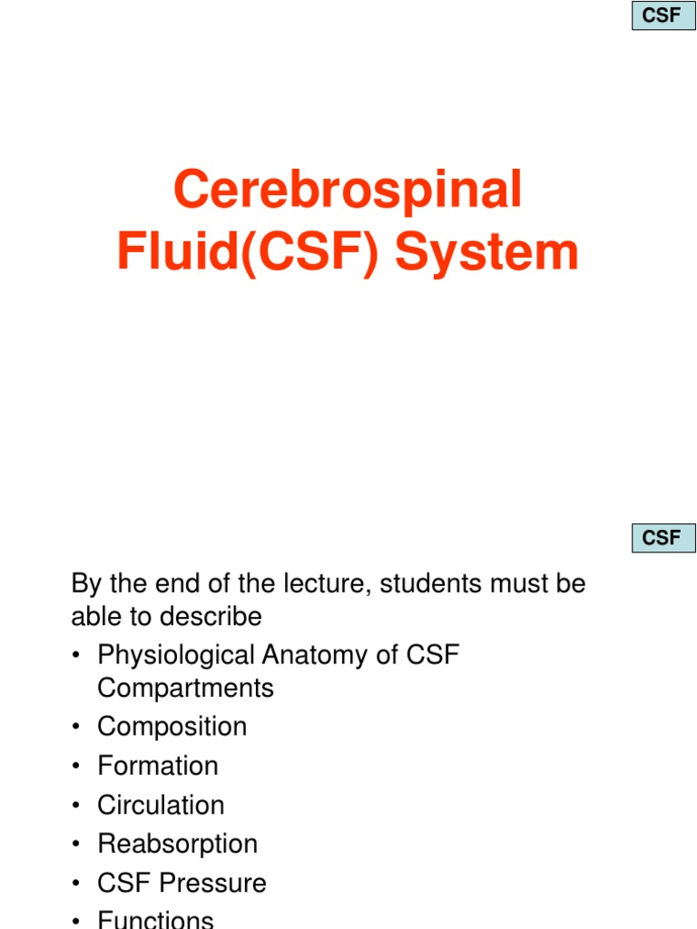 CSF | PDF | Cerebrospinal Fluid | Neuroanatomy