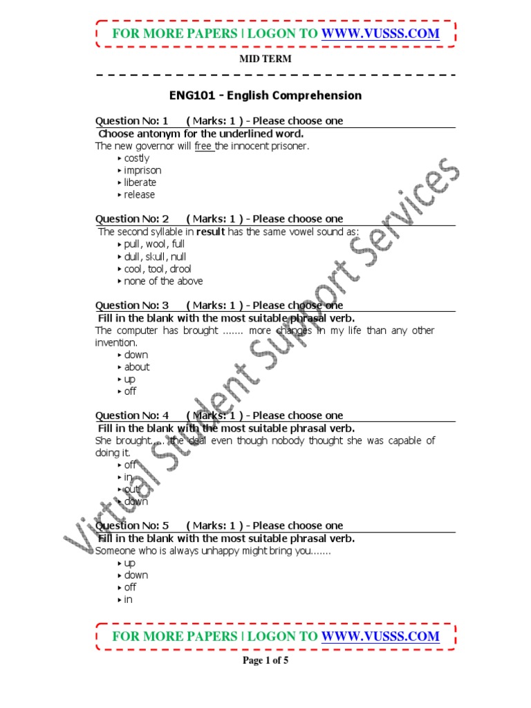 Eng101 Full Midterm Paper 2019 | PDF | Meat | Bone