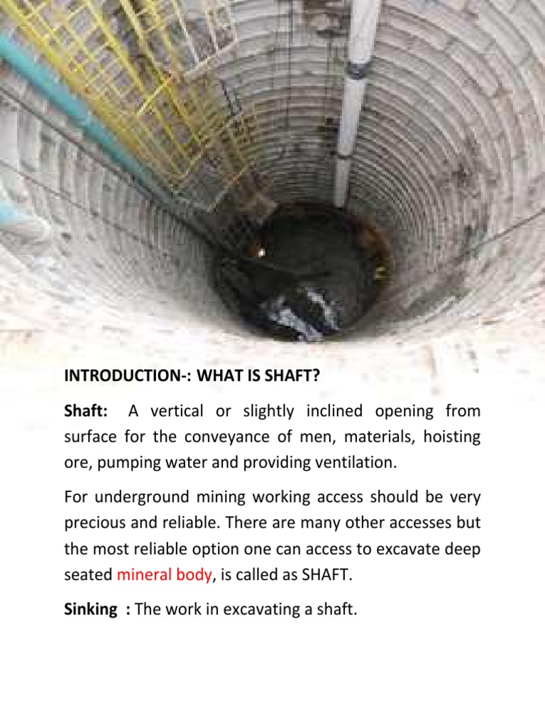 Shaft Sinking Part 1 | PDF | Mining | Nature