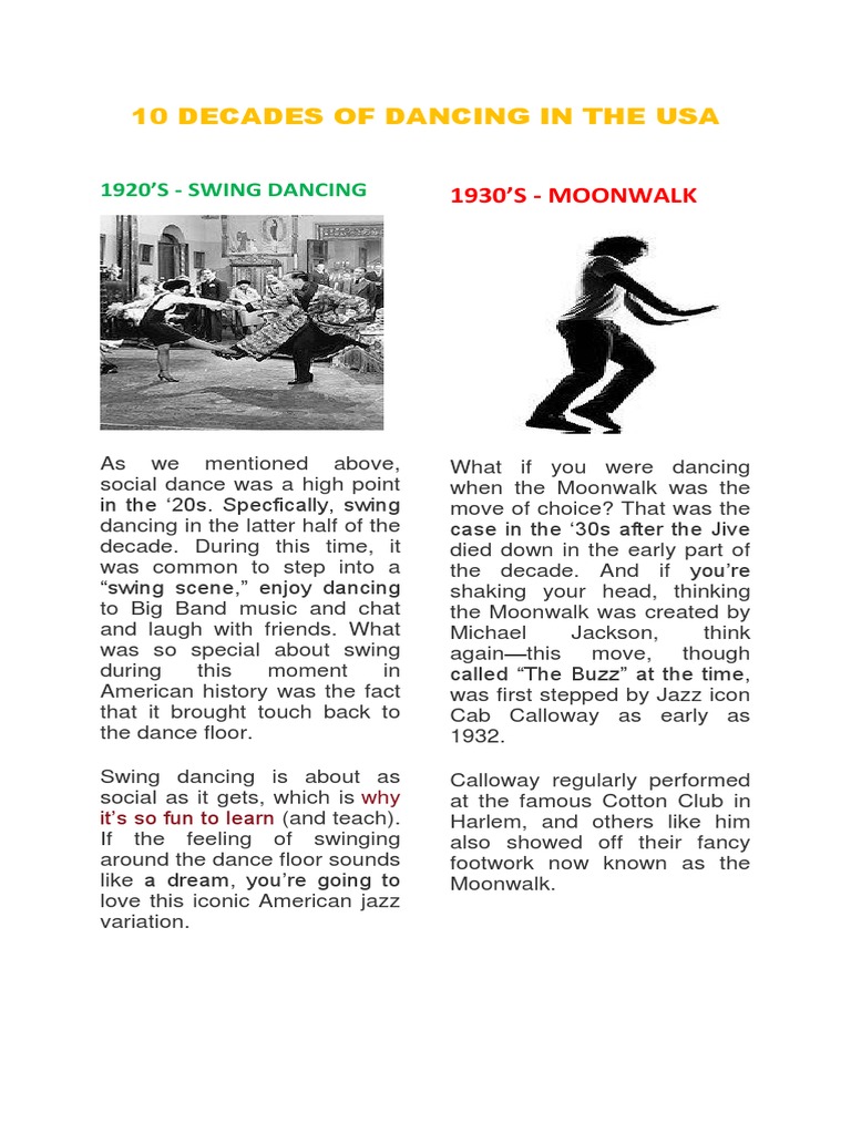 Dances Through the Decades in America | PDF | Dances | Hip Hop Music