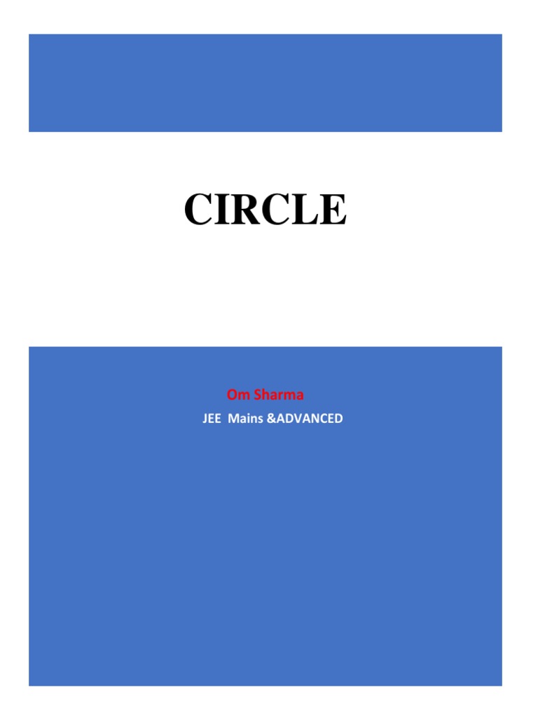 Circle Sheet by Om Sir | PDF | Circle | Perpendicular