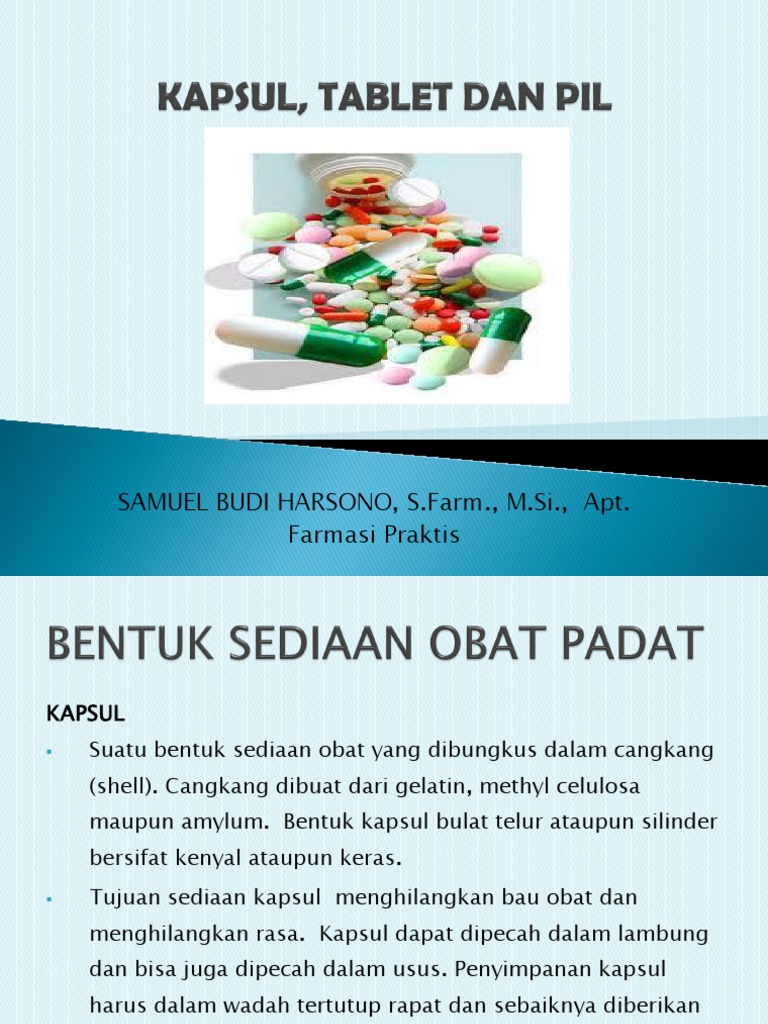 Kapsul, Tablet Dan Pil | PDF