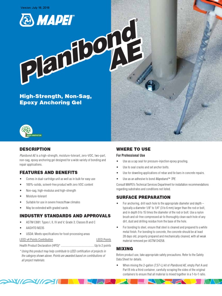 Planibond AE | Download Free PDF | Epoxy | Concrete