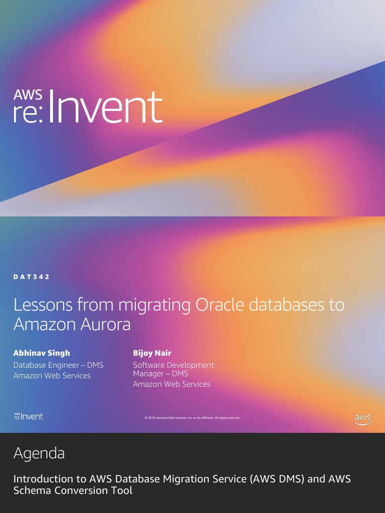 Repeat 1 Lessons From Migrating Oracle Databases To Amazon Aurora 6716