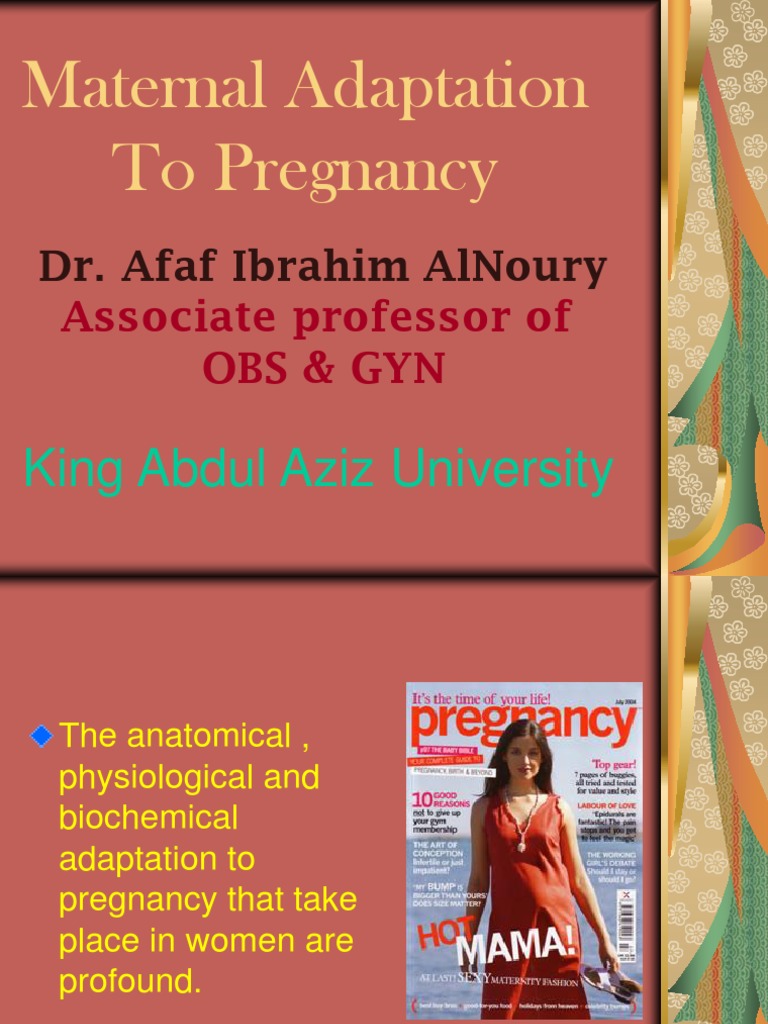 Maternal Adaptation To Pregnancy1 | PDF | Blood Pressure | Uterus
