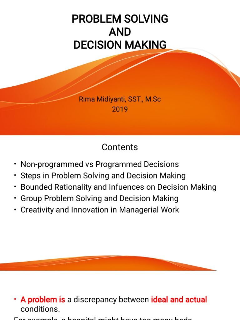 Ch05 - Problem Solving and Decision Making PDF | PDF | Group Decision Making | Decision Making