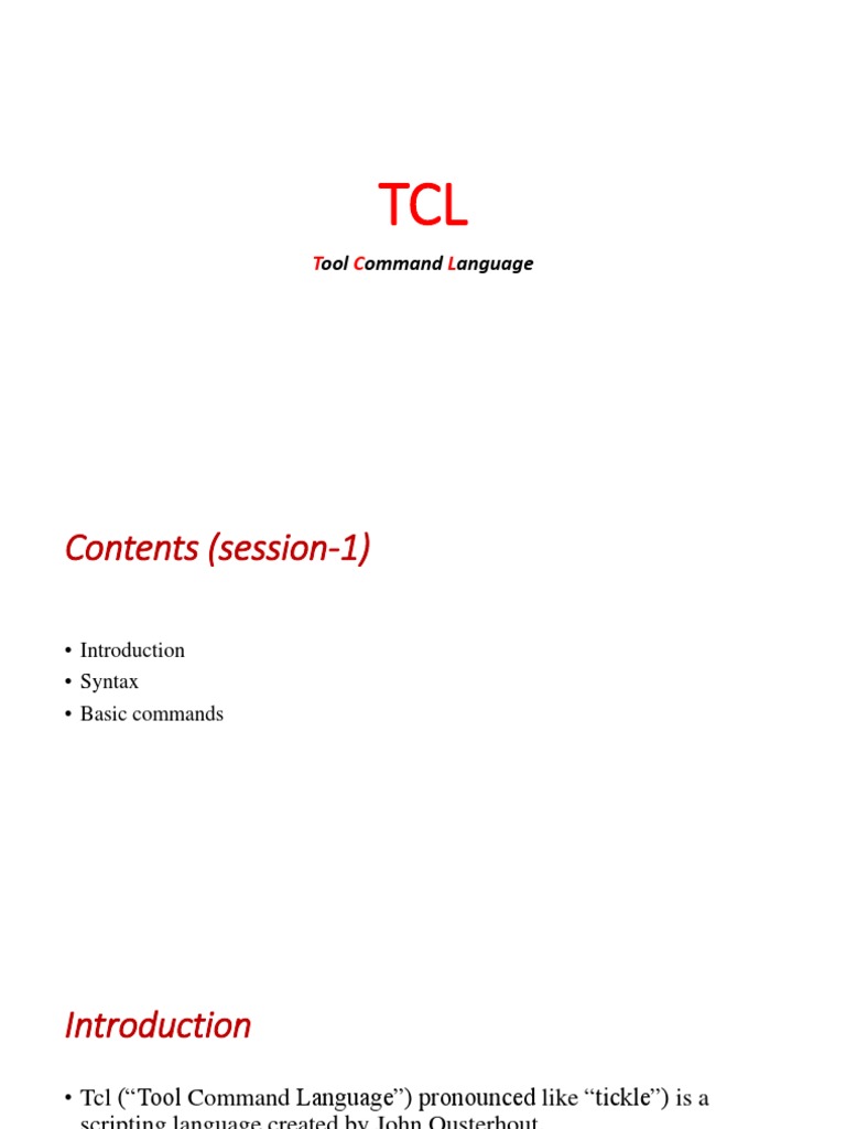 TCL | PDF | Computer Programming | Software Engineering