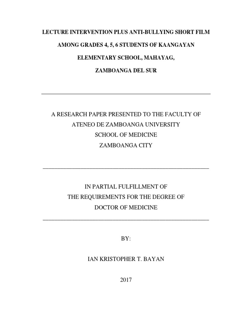 RESEARCH FINAL (For Hardbound) 2 | PDF | Bullying | Psychological Concepts