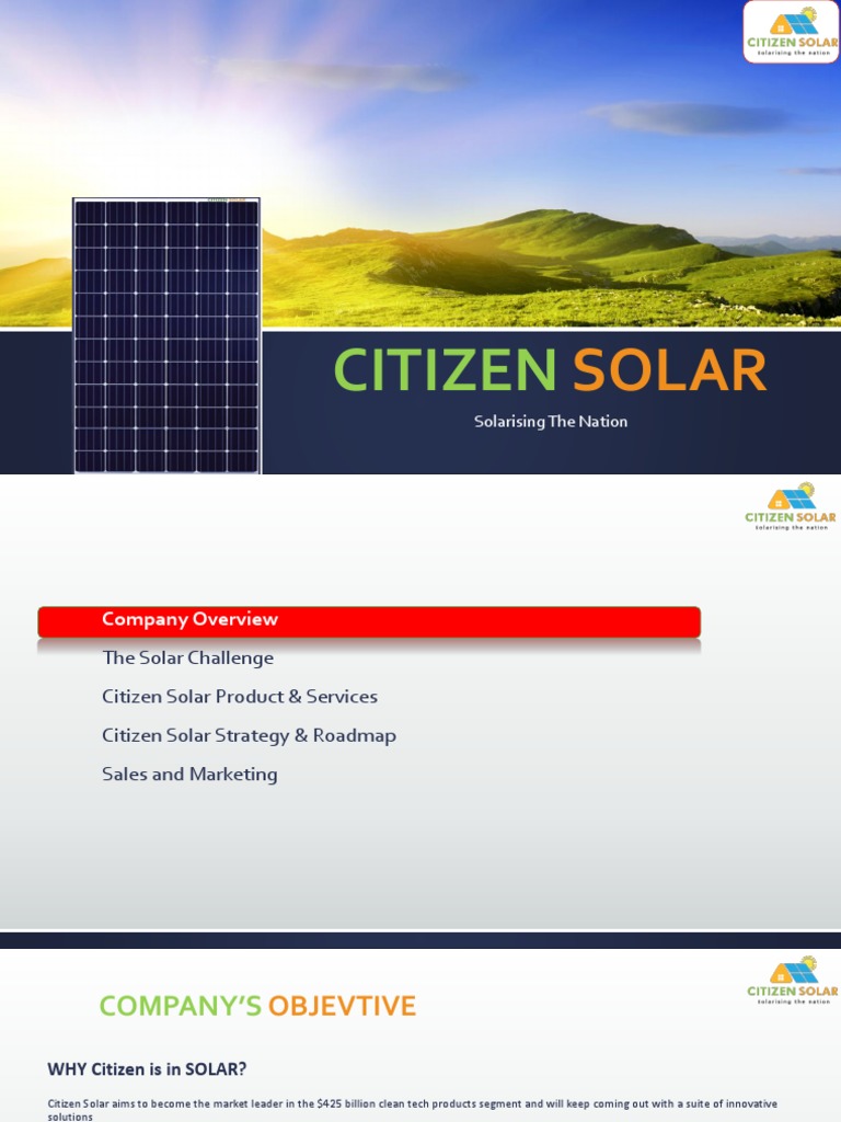 Citizen Solar Presentation | PDF | Off The Grid | Solar Power
