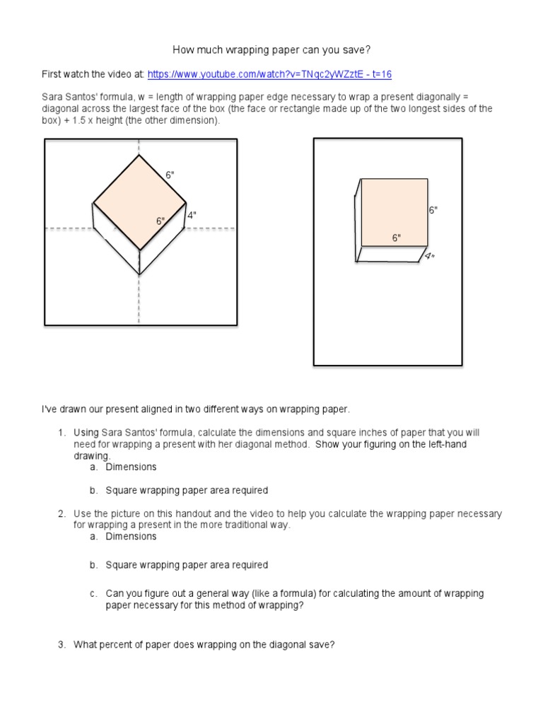 Diagonal Wrapping Paper PDF | PDF | Area | Geometry