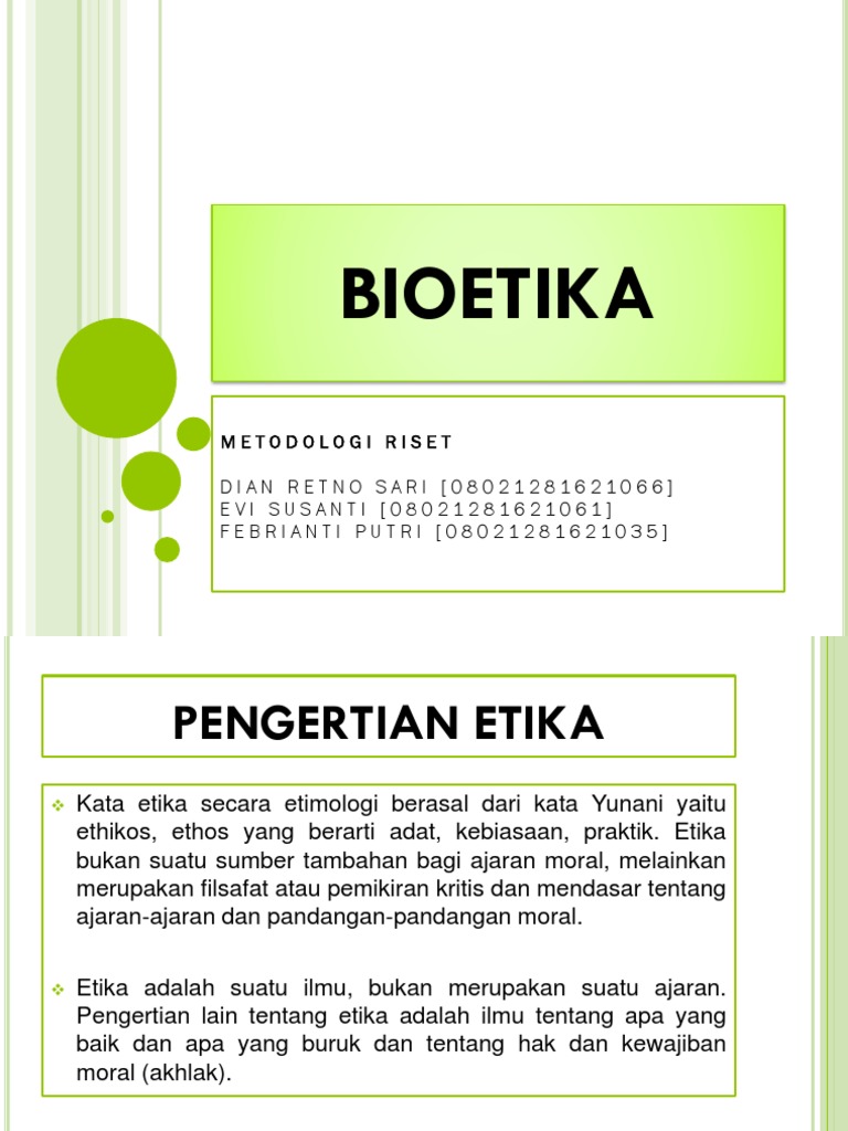 BIOETIKA | PDF | Sains & Matematika