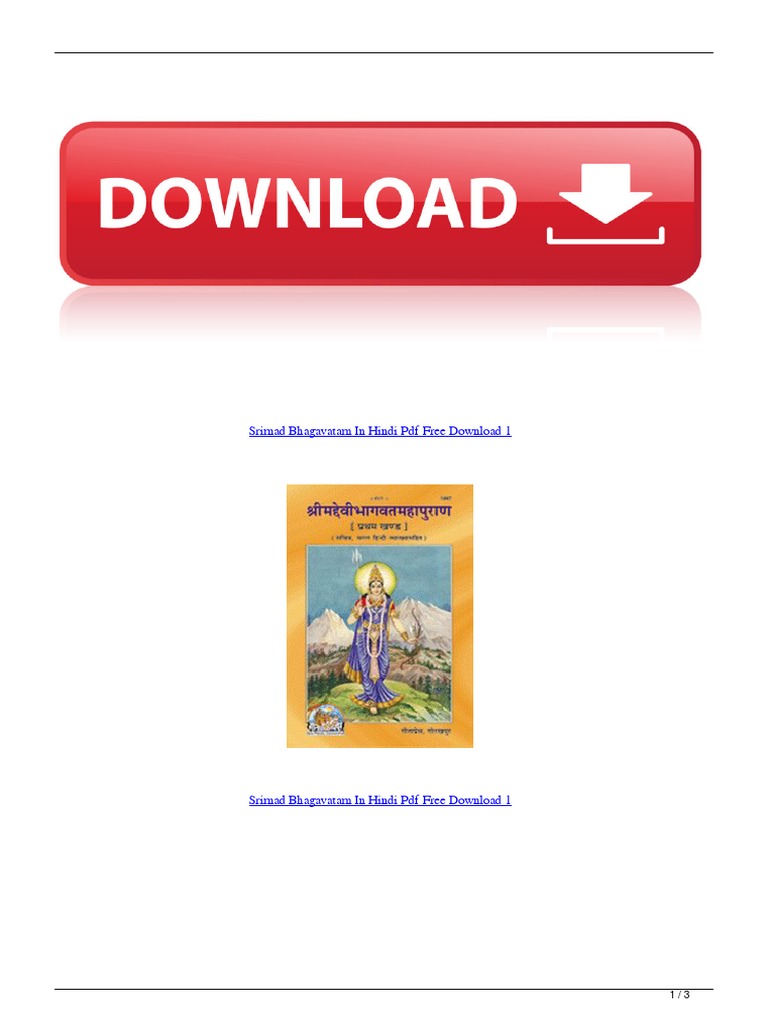 Srimad Bhagavatam in Hindi PDF Free Download 1 | PDF | Bhagavata Purana | Puranas
